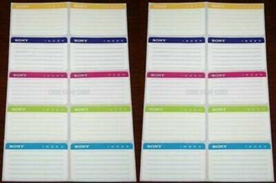 Sony Index Labels for 3.5" Floppy Disk Diskettes Blank Color Coded - 20 ...