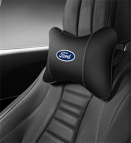 2pcs Black Car Neck Pillow Breathe Cushion Headrest Pillow Leather For ...