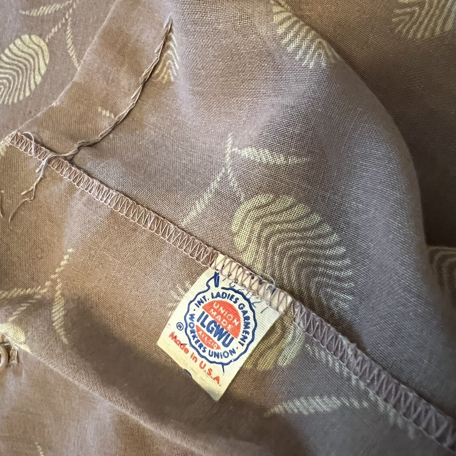 Vintage Alice Stuart Sheer Plant Leaves Geometric Blo… - Gem