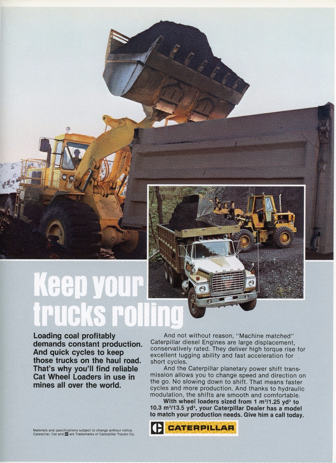 Caterpillar Tractor Advertising One Page Ad "Caterpillar Wheel Loaders ...