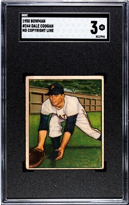 1950 Bowman Set-Break #244 Dale Coogan Graded SGC 3 VG GREAT COLOR No ...