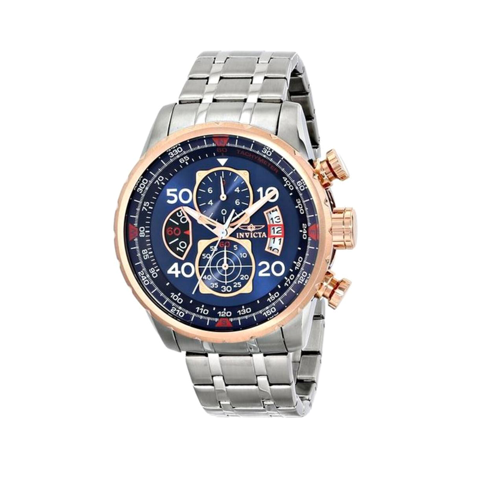 Invicta 17203 Men's Aviator Stainless Steel Blue Dial Round Chronograph ...