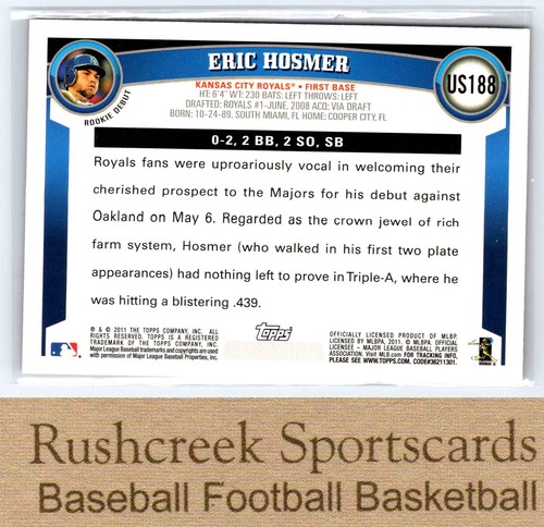 2011 Topps Update #US188 Eric Hosmer Rookie Debut Target Red Border | eBay