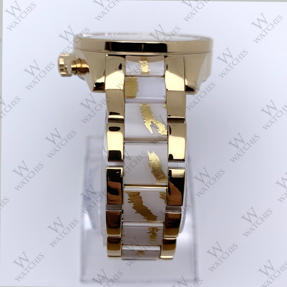 New Michael Kors MK6157 Wren Gold Tone Crystal Chronograph Quartz ...