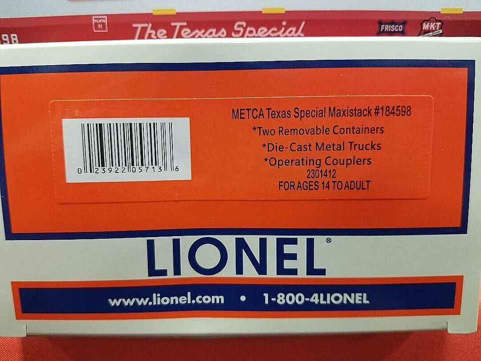 METCA Exclusive Lionel TEXAS SPECIAL MAXI Stack Silver Well Mint 184598 ...