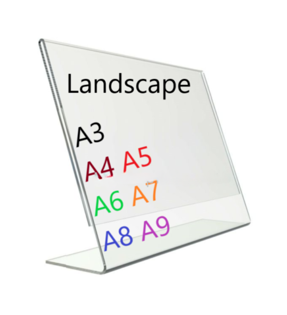 Acrylic Counter Poster Holder Perspex Leaflet Display Stand A3 A4 A5 A6 ...