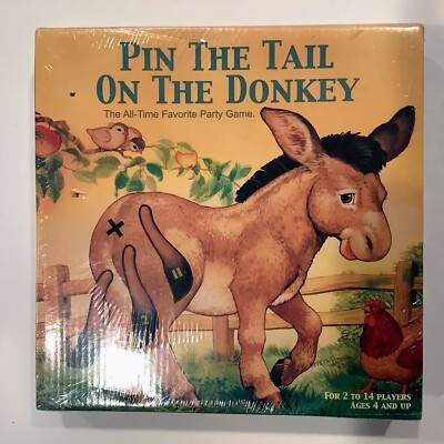 BRAND NEW Sealed 2001 Pressman PIN THE TAIL ON THE DONKEY Party Game ...