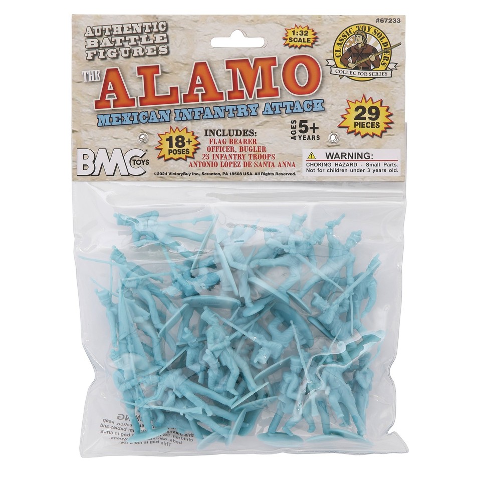 BMC CTS Alamo Mexican Infantry Powder Blue Plastic Army Mexico Soldier ...