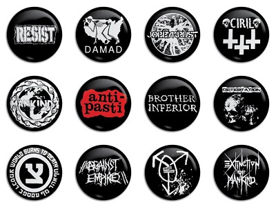 Crust Punk Band Buttons/Pinbacks Pack 5 Damad Resist Against Empires ...