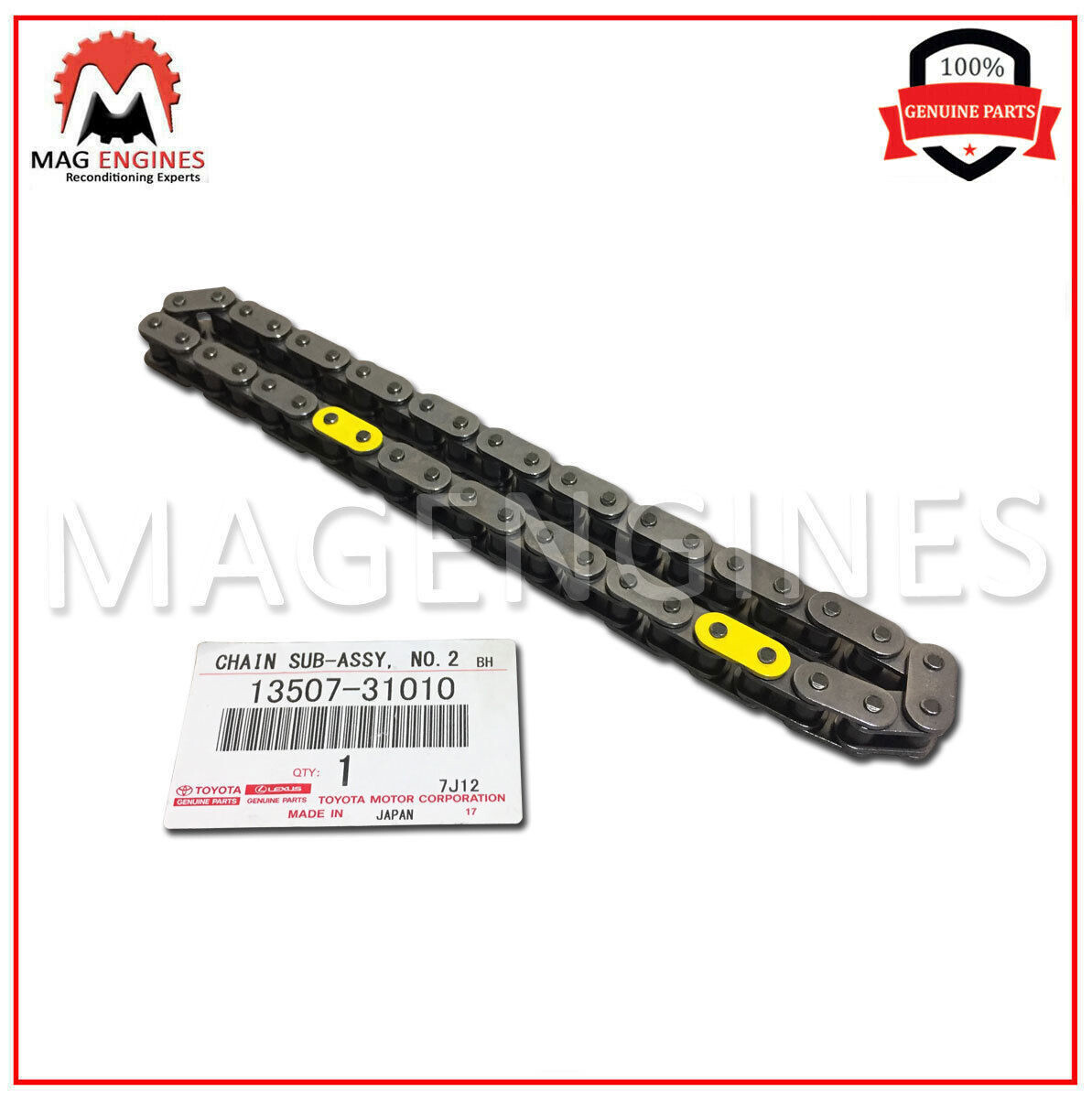 13507-31010 GENUINE OEM CHAIN SUB-ASSY, NO.2 1GRFE 4.0L - 4RUNNER HILUX ...
