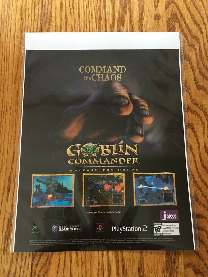 Goblin Commander Playstation 2 PS2 2003 Vintage Game Poster Ad Art ...