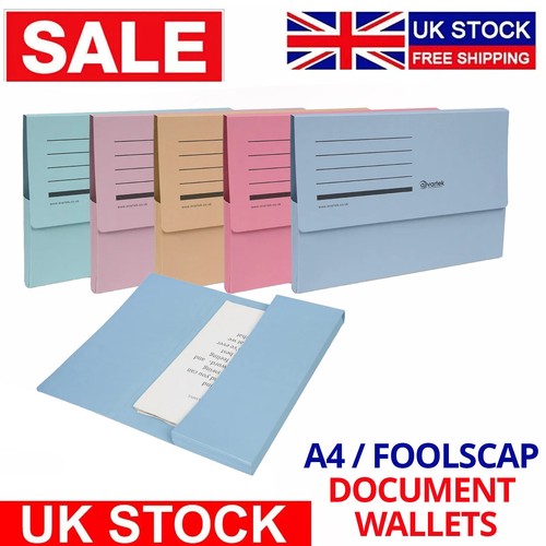 A4 / Foolscap Filing Document Wallet Folders Manilla Card - Half Flap 5 ...
