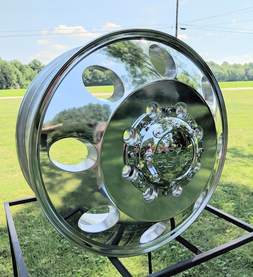 4) NEW 17"X6.5" DODGE RAM 8 LUG "ALCOA STYLE" DUALLY POLISHED WHEELS W ...