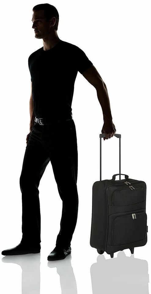 Cabin Bag 55x40x20 Folding Trolley Hand Luggage Lightweight Travel Bag ...