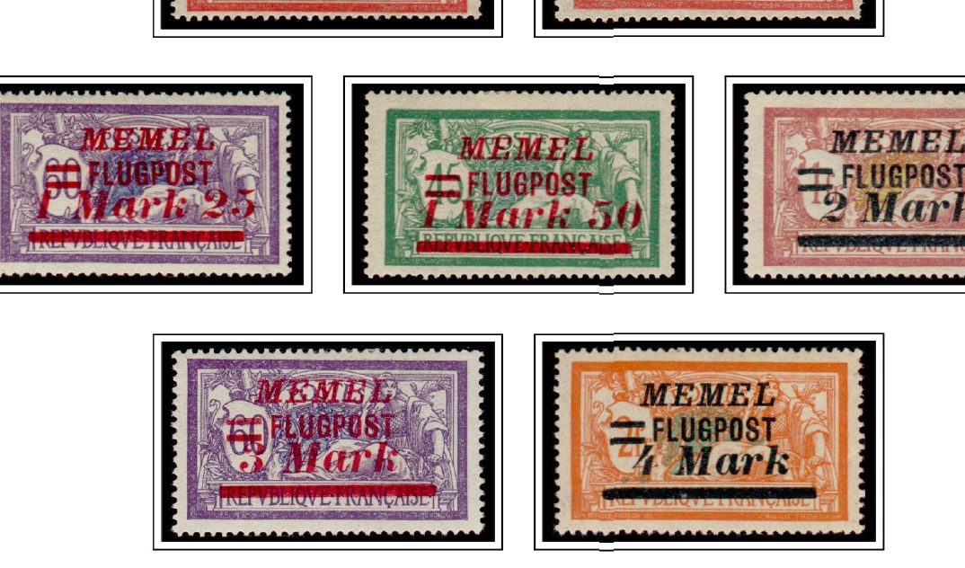 COLOR PRINTED MEMEL 1920-1923 STAMP ALBUM PAGES (14 illustrated pages ...