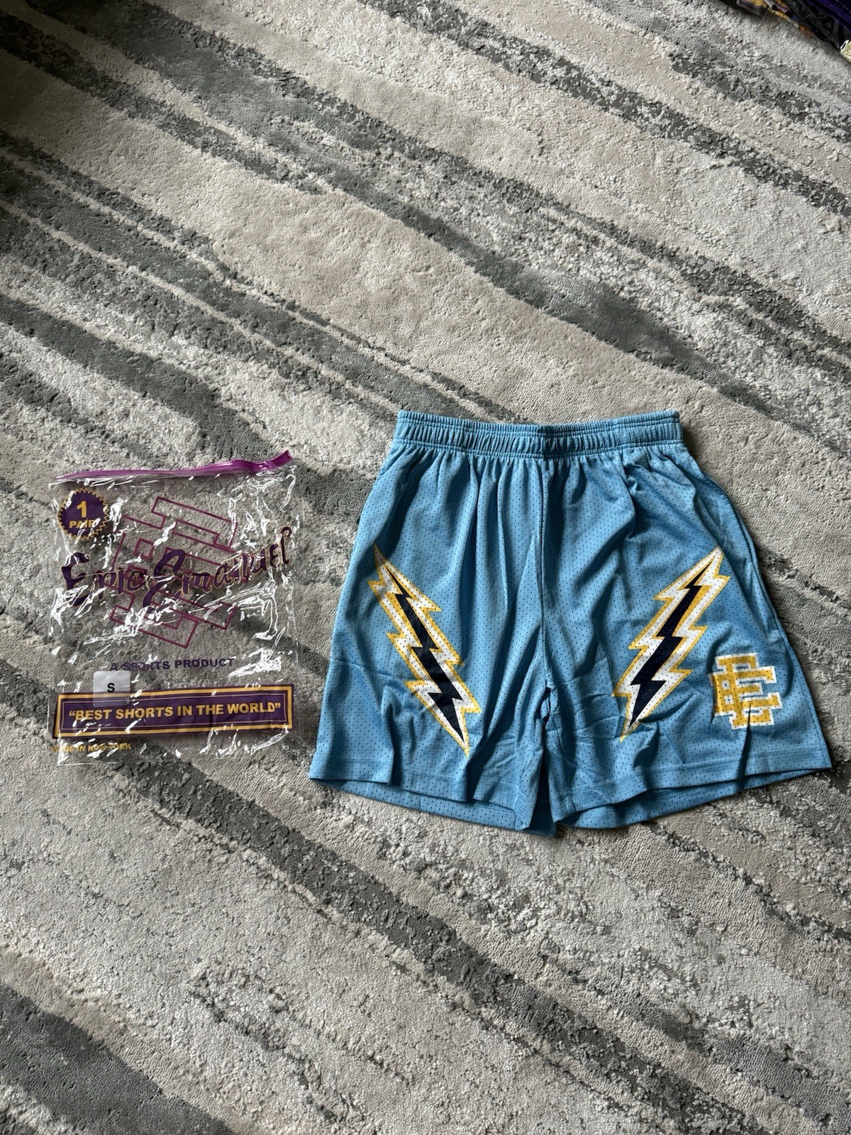Eric Emanuel EE Blue Lightning Shorts Size Small