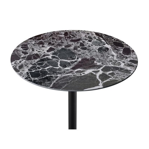 Orbit End Table with Height Adjustable Black Marble Textured Glass Top ...