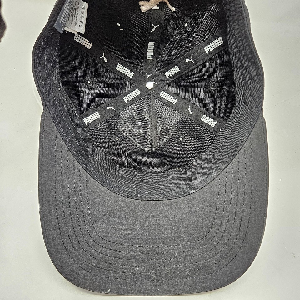 Puma Hat Cap Strap Back Mens One Size Black Gradient Logo Athletic Golf ...