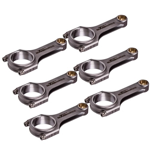 6x H-Beam Connecting Rods for Mitsubishi 6G72 V6 3000GT 3.0L ARP 2000 5 ...