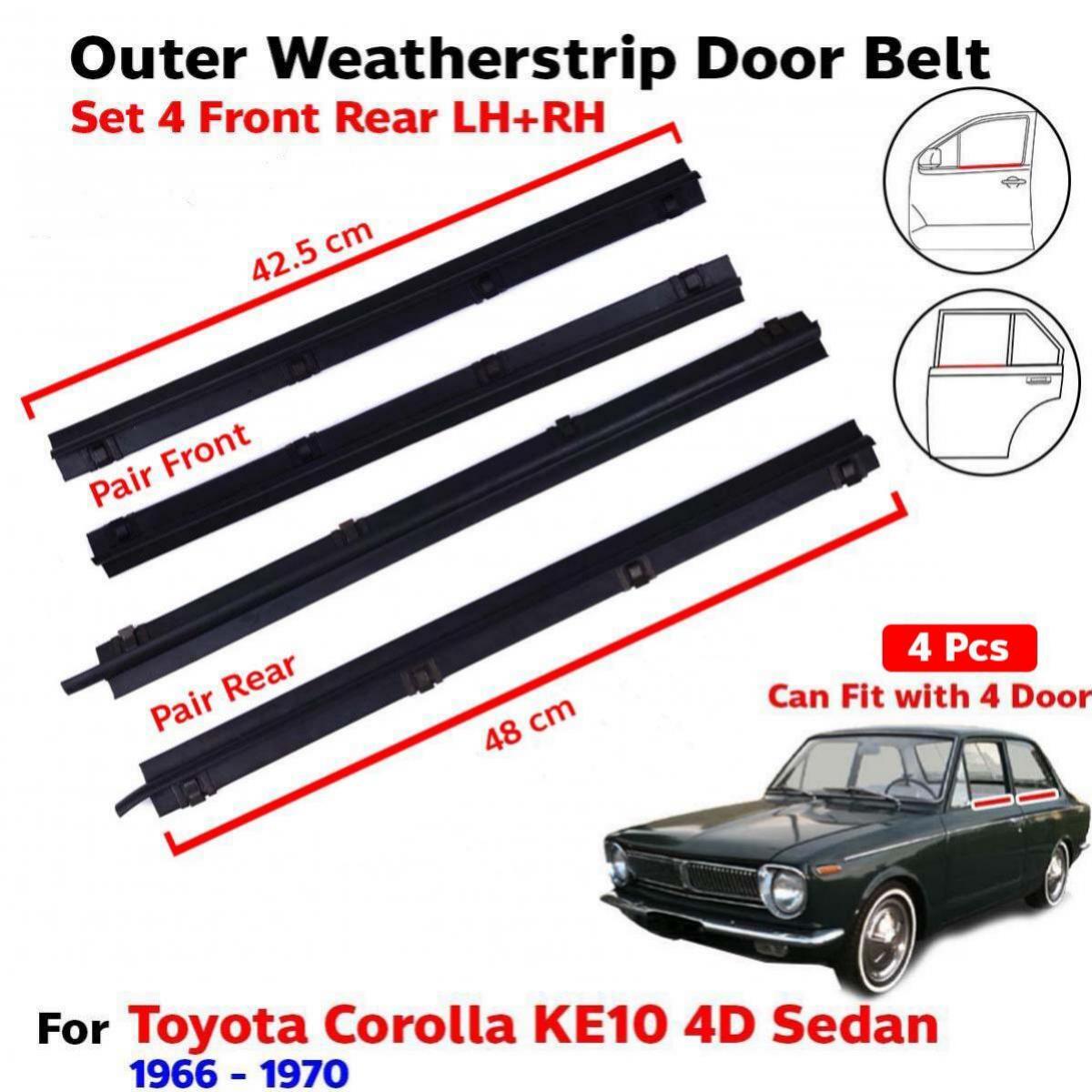 Weatherstrip Door Beltline Outer Fits Toyota Corolla KE10 4D Sedan 1966 ...