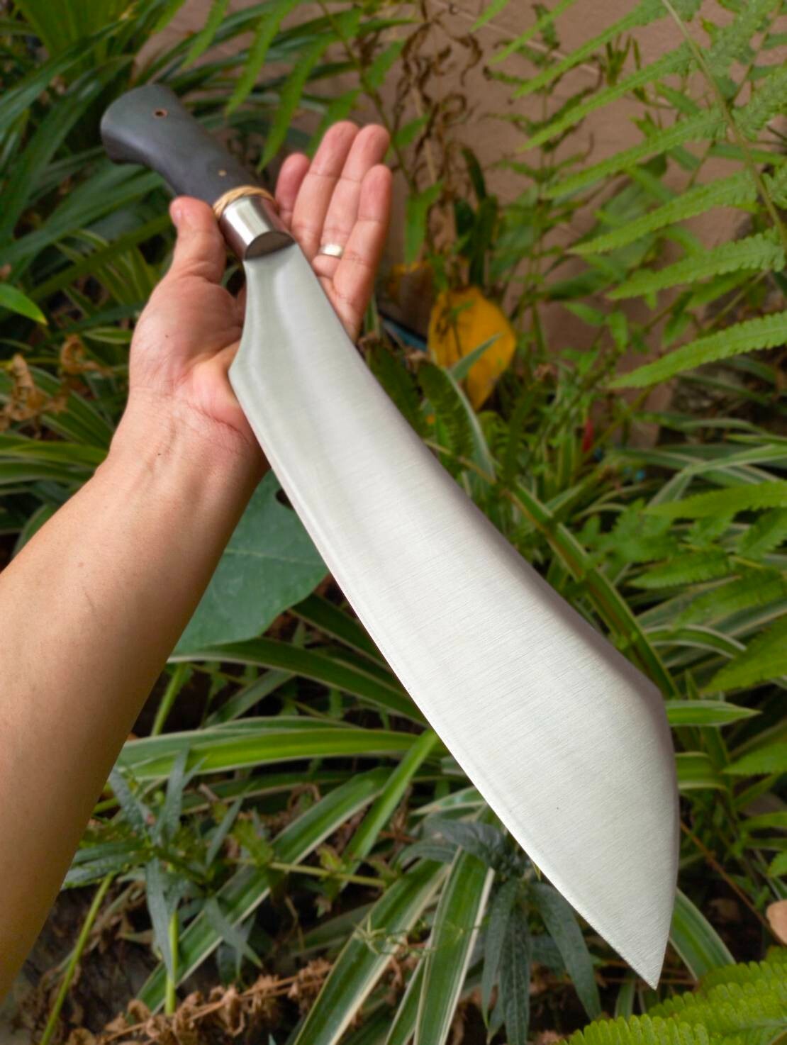 Custom Parang Thai hunting knife 11.7” forged blade Blackened Rosewood ...