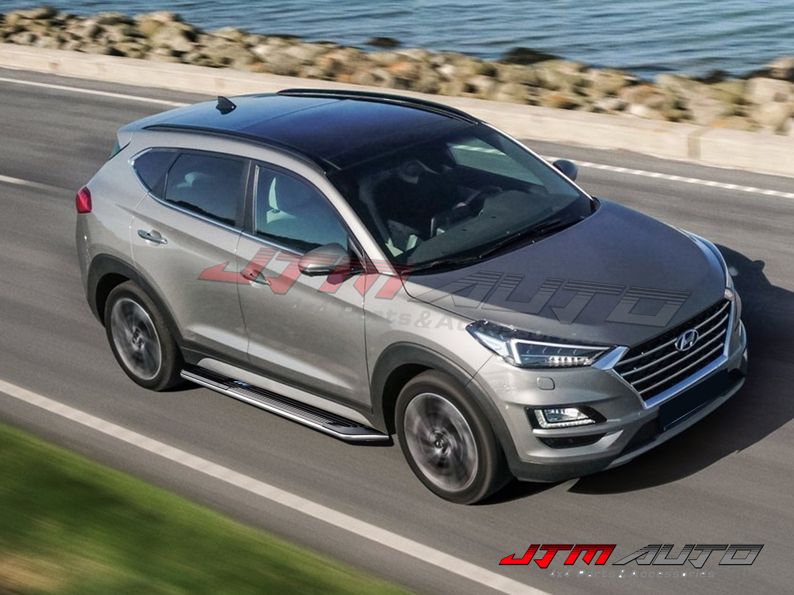 Edge Aluminium Alloy Running Board Side Steps to suit Hyundai Tucson ...