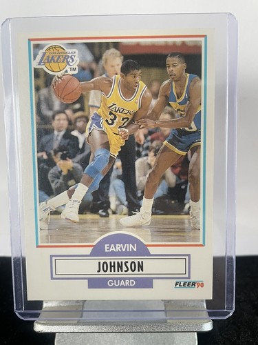 1990-91 Fleer Basketball Card #93 Earvin Magic Johnson RARE O MISPRINT ...