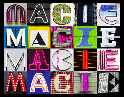MACIE Name Poster featuring photos of actual sign letters | eBay
