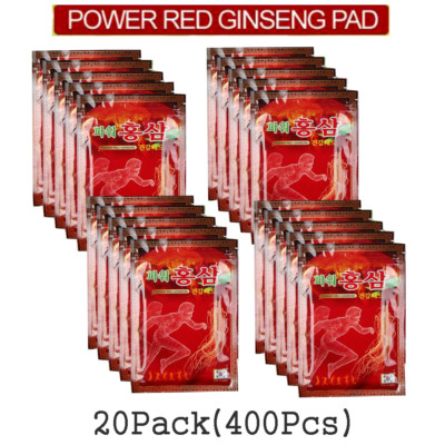 Power Red Ginseng Patch 20Pack(400Pcs)-Health Pad/Pain Relief-made in ...