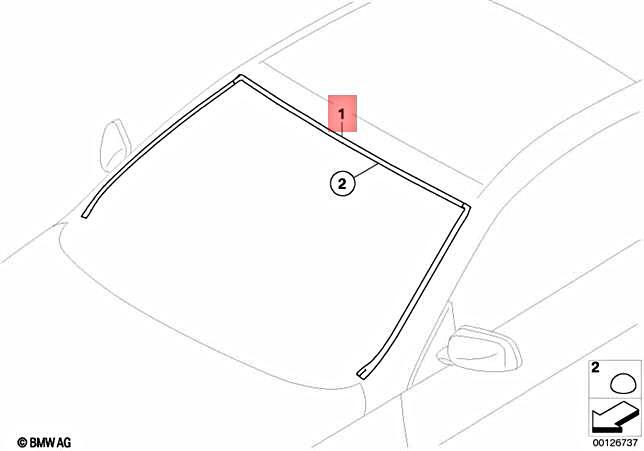 Genuine BMW E63 E64 Windshield Upper Moulding Trim OEM 51317008911 | eBay