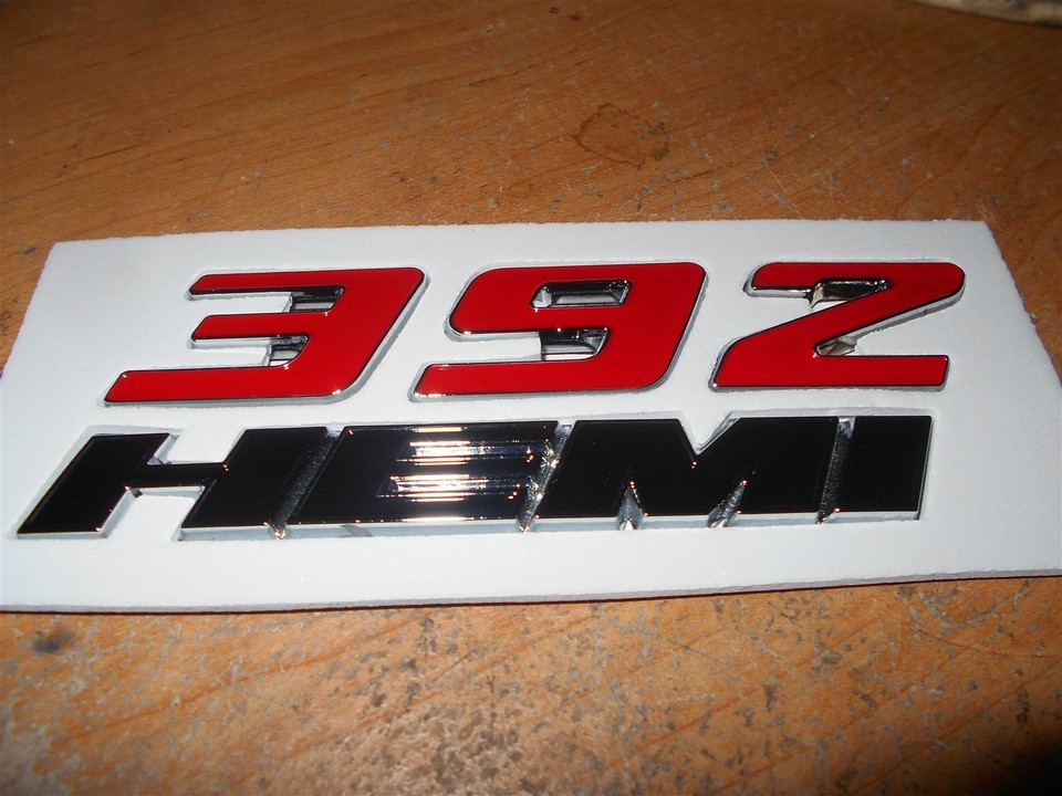 DODGE 392 HEMI RED AND CHROME ORIGINAL EMBLEM SET NEW 392 HEMI SALE ...