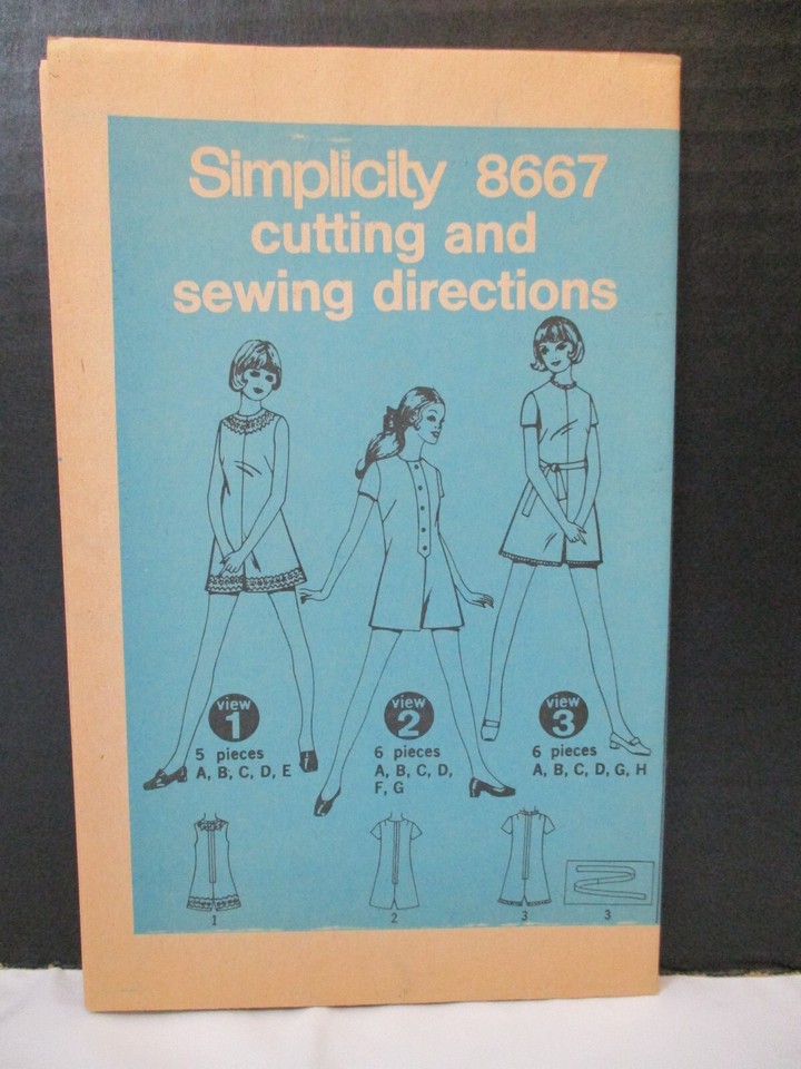 Simplicity Pattern 8667 Mini Pantdress Size Junior Petite 11 Uncut ...