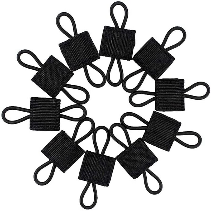 10Pcs Elastic PTT Retainer Tactical MOLLE Storage Strap Antennas Cable ...