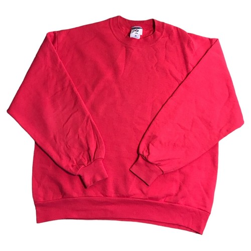 VTG 90s JERZEES Red Sweatshirt L Blank Crewneck Pullover USA MADE ...