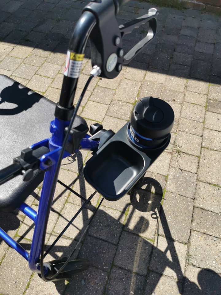 Universal Cup Holder & Tray. Use on Rollator, Walking Frame, Wheelchair ...