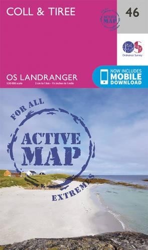 Coll & Tiree (Map) OS Landranger Active Map (UK IMPORT) | eBay