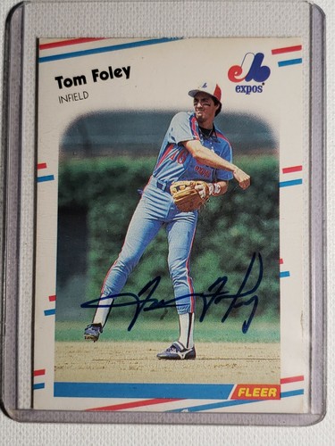 1988 Fleer Tom Foley Autograph Card Expos Reds Pirates Phillies Auto ...