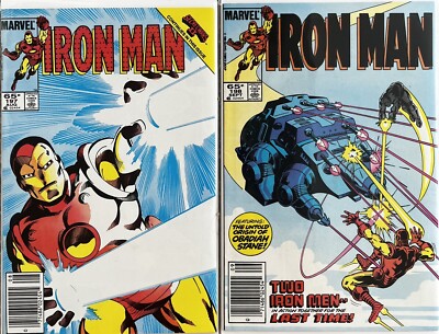 IRON MAN #197 & #198 Marvel Comics, Sep 1985 Obadiah Stane Origin 🔑 VF ...