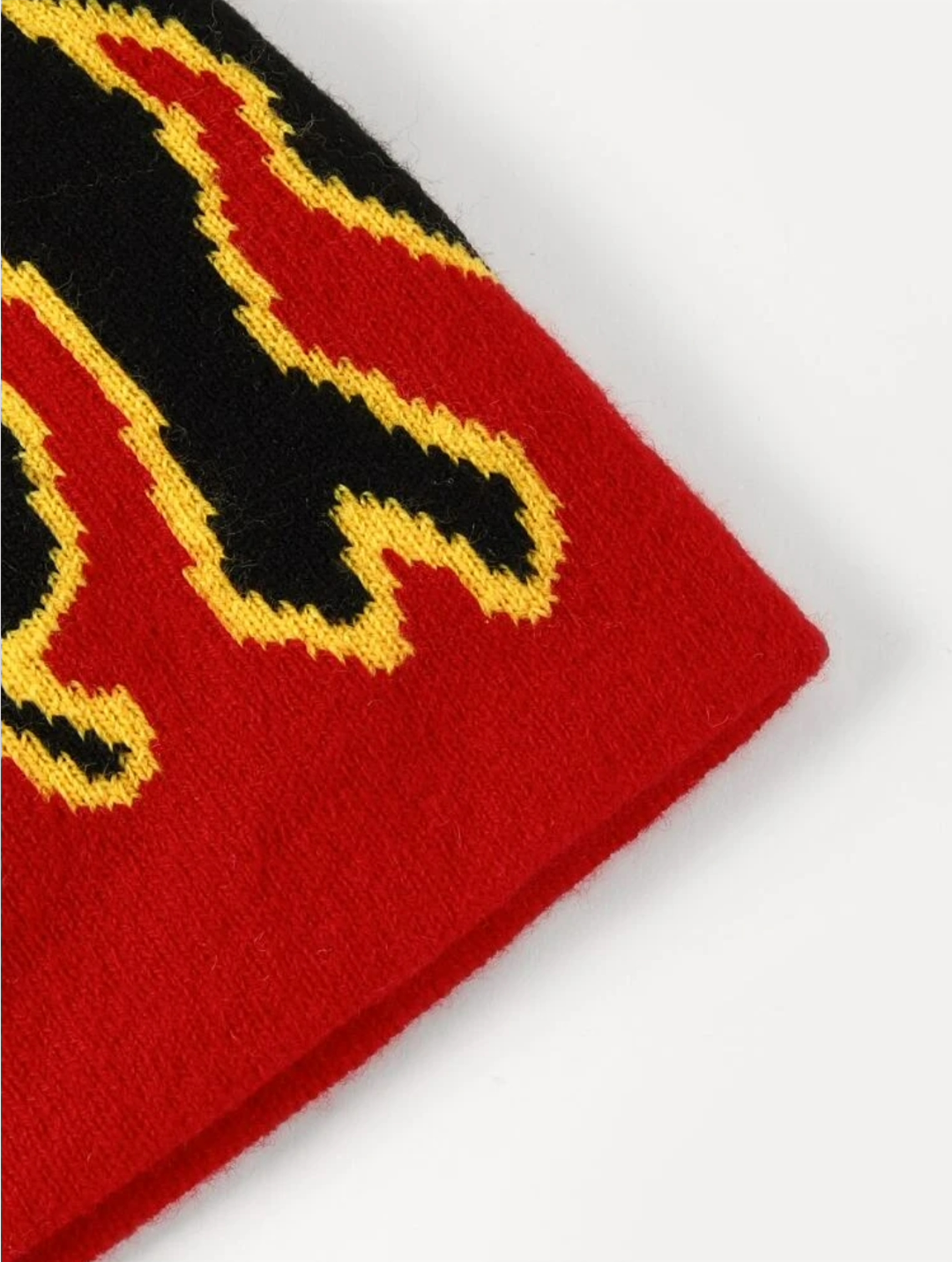 Fire Flame Print Beanie Skate Hat Design Pattern Casual Red Black ...