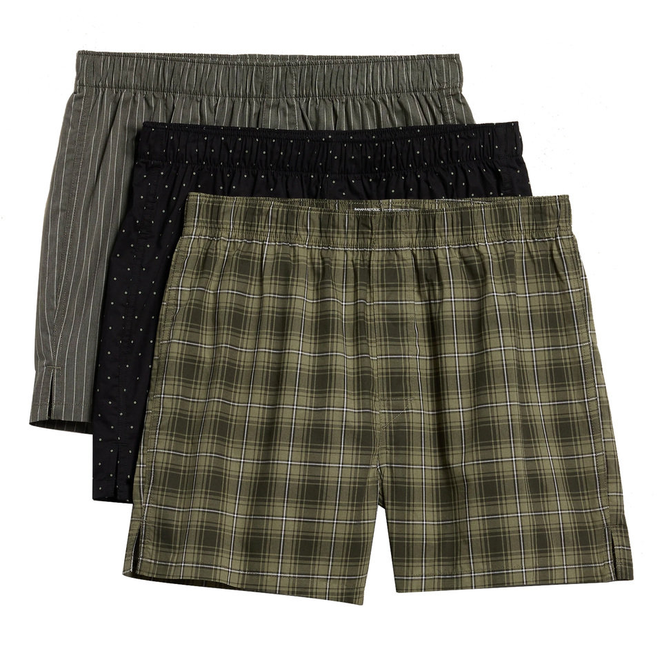 Banana Republic Boxers 3 Pair Men's LARGE Olive Boxer Shorts | eBay