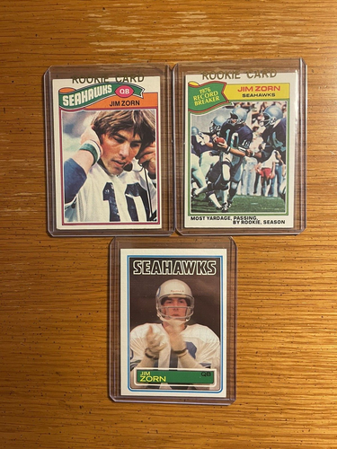 Jim Zorn QB Seahawks Lot of (5) Different w/ 1977 Topps Rookies #65 EX ...