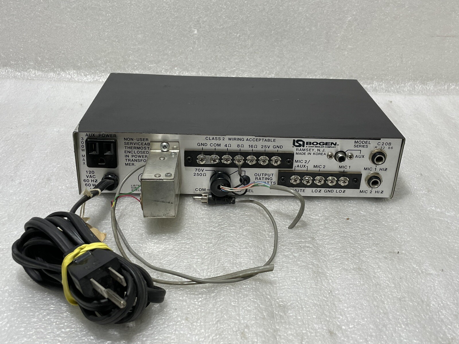 Bogen Communication C 20B PA Amplifier with WMT-1 Transformer Input ...