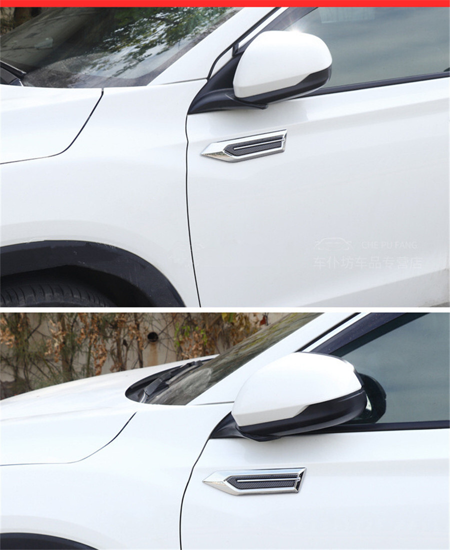 3D Metal Chrome Style Car Hood Vent Stickers Shark Gill Decals Decor ...