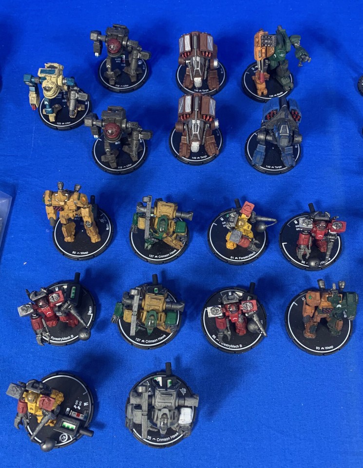 MECHWARRIOR FIGURE MINIATURES 171 FIGURE LOT & 6 CARDS RPG - ROLE ...
