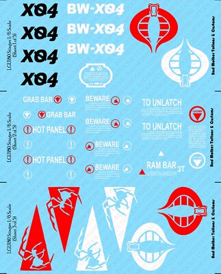 1/6 Scale GI Joe Cobra Stinger Waterslide Decals for 12 inch Action ...