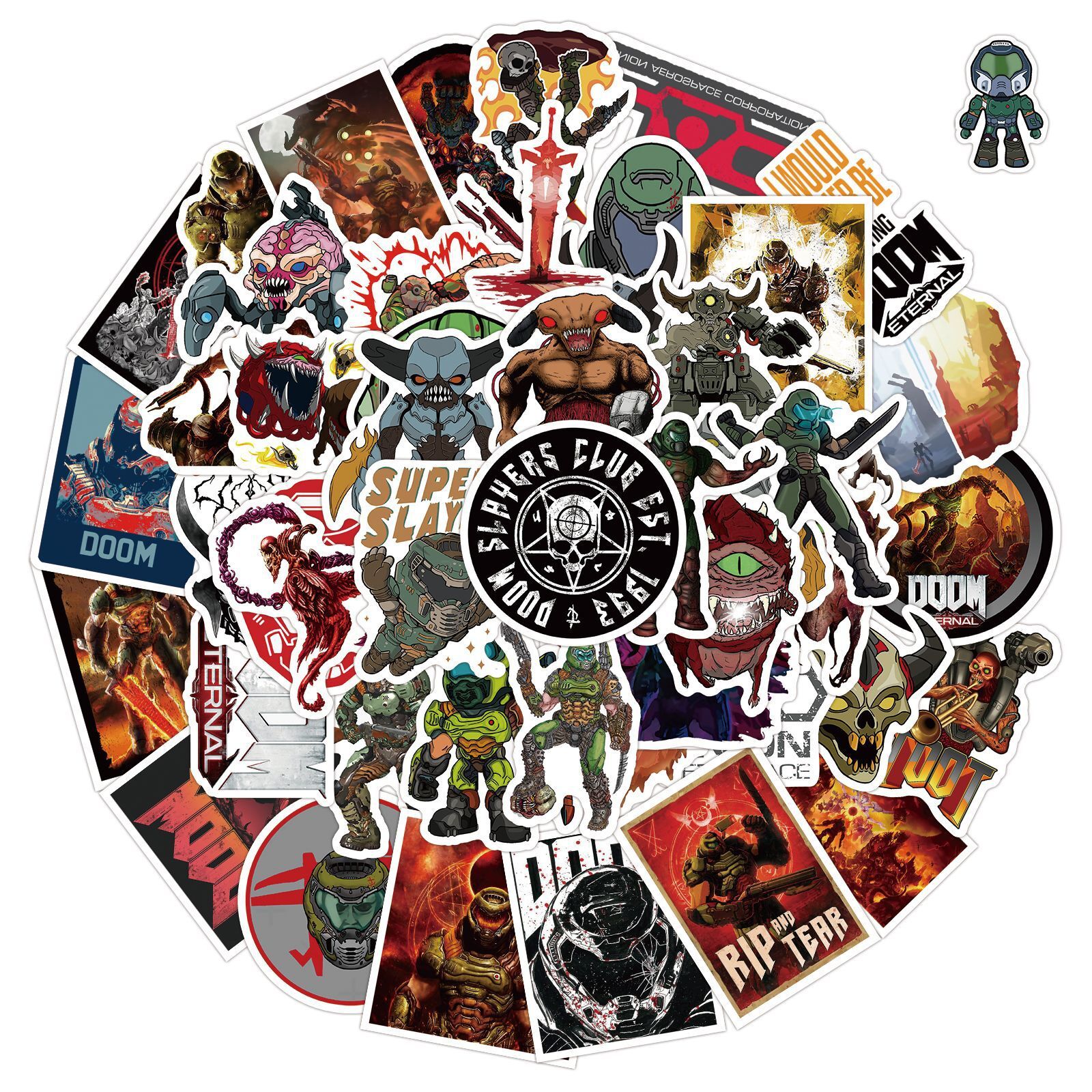 DOOM Eternal Waterproof Vinyl Decal Stickers Laptop Bottle Phone Case ...