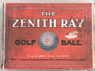 VINTAGE !!! " ZENITH RAY " REPRODUCTION GOLF BALL BOX GREAT FOR DISPLAY ...