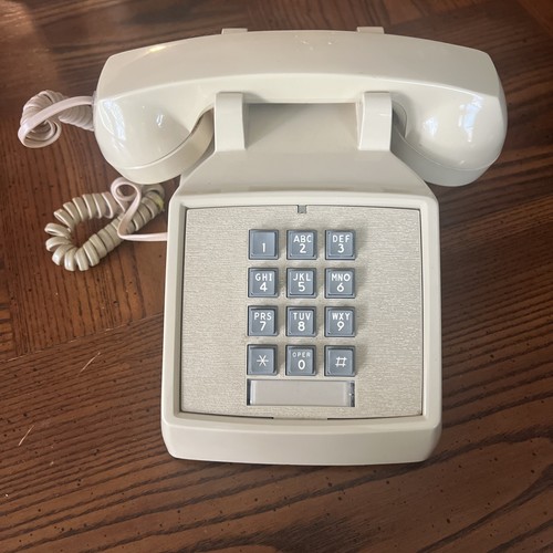Vintage Push Button Telephone Corded Landline Ivory | eBay