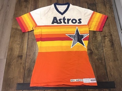 HOUSTON ASTROS home GEORGE BJORKMAN GAME WORN JERSEY used 1983 vtg ...