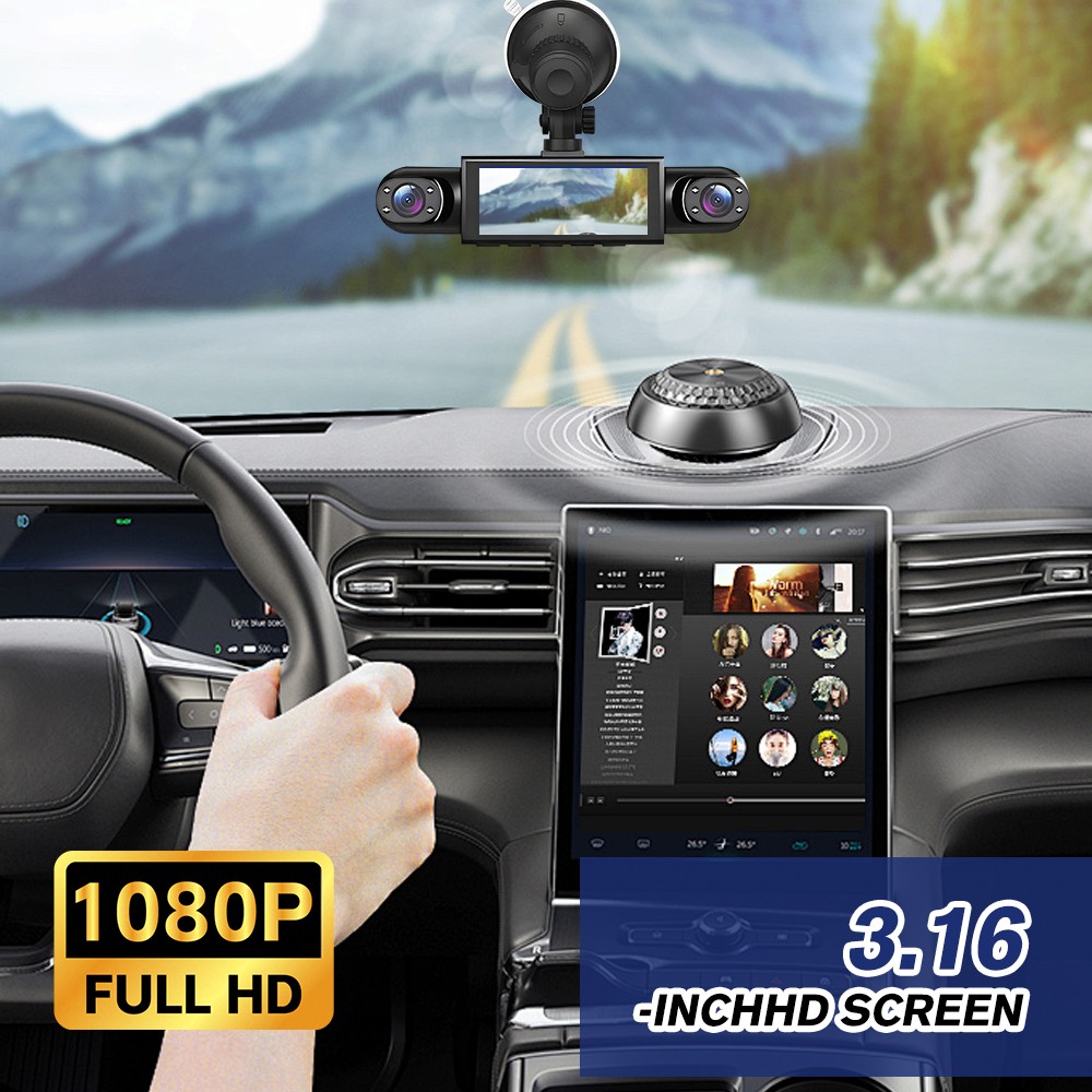 360° 4Channel 1080P HD Car Dash Cam Front and Rear Inside Left Right ...